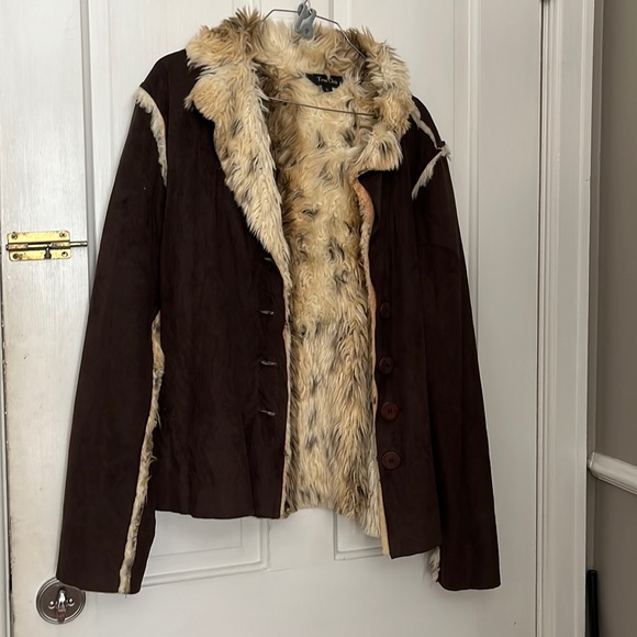 True Grit | Jackets & Coats | Vintage Dark Brown Fur Lined Leopard ...